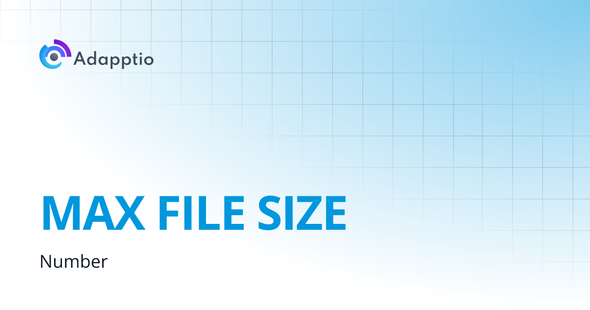MAX FILE SIZE | Adapptio